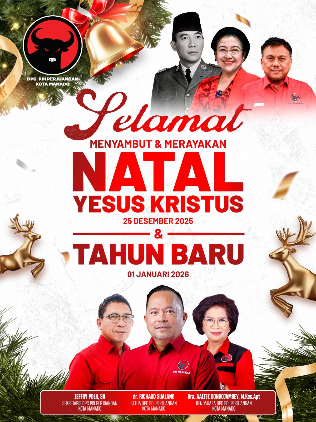 Richard Sualang Kembali Terpilih ketua DPC PDI-P Manado